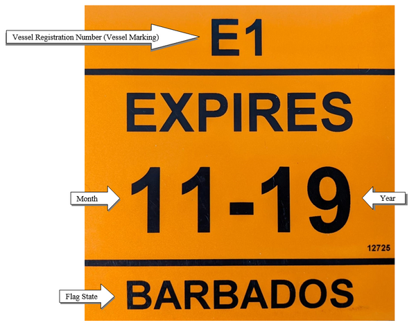 Vessel Inspection Certificate / Decal